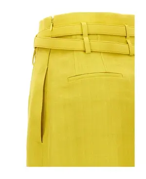 JIL SANDER Belted Midi Skirt - Yellow