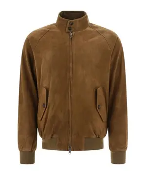 BARACUTA Suede Bomber Jacket - No