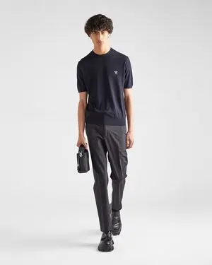 Prada Logo Embroidered Crewneck T-shirt