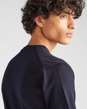 Prada Logo Embroidered Crewneck T-shirt