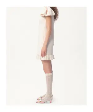 Valentino Garavani Crepe Couture Flared Hem Mini Dress With Bow Detail