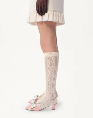 Valentino Garavani Crepe Couture Flared Hem Mini Dress With Bow Detail