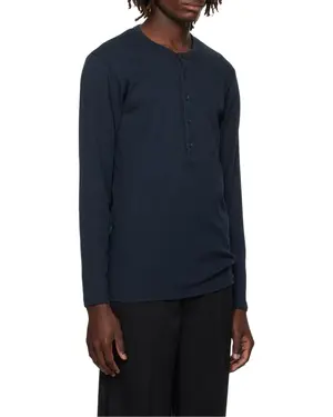 TOM FORD Crewneck Henley Pajama T-shirt - Black