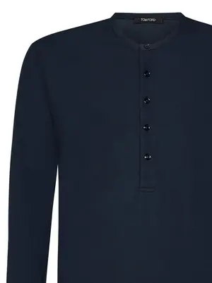 TOM FORD Crewneck Henley Pajama T-shirt