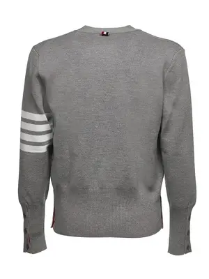 Thom Browne 4-bar Cardigan - Light Gray