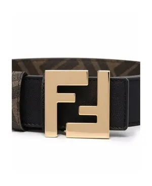 Fendi Ff Motif Reversible Buckle Belt - Black