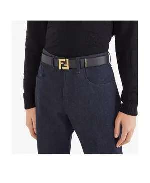 Fendi Ff Motif Reversible Buckle Belt - Black