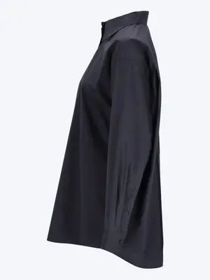 TOTEME Long Sleeve Tumbled Shirt - Black