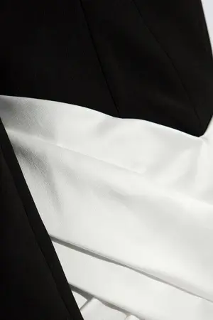 Balmain Two-tone Twisted Crepe Mini Dress