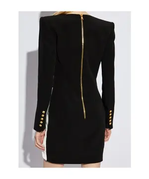Balmain Two-tone Twisted Crepe Mini Dress