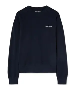 Palm Angels Logo Detailed Crewneck Sweatshirt - Black