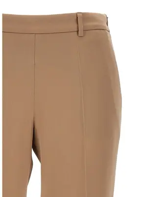 Alberto Biani Pleated Cropped Trousers - Brown