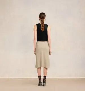 AMI Paris Sleeveless Sheer Top - Black