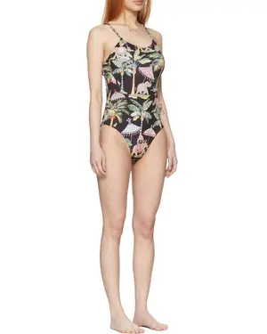 Red Valentino Flora And Fauna Print One-piece Swimsuit