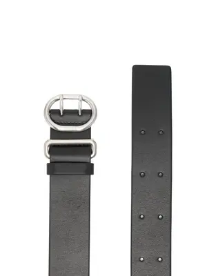 JIL SANDER Round Buckle Leather Belt