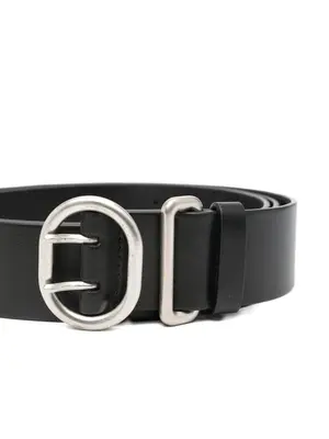 JIL SANDER Round Buckle Leather Belt
