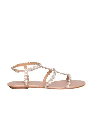 AQUAZZURA Tequila Embellished Sandals - Nude