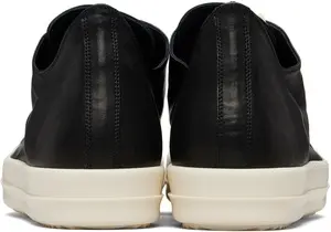 Rick Owens Lace-up Low-top Sneakers - Black/off-white/off-white