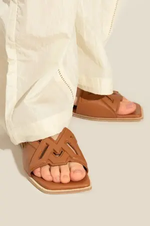 VIC MATIE Logo Debossed Open Toe Sandals