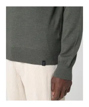 FAY Round Neck Long Sleeve Jumper - Black