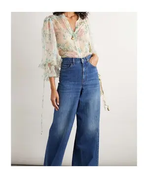 Chloé Allover Floral Print Puff-sleeved Blouse