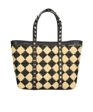 Valentino Garavani Rockstud All-over Patterned Shoulder Bag - Black
