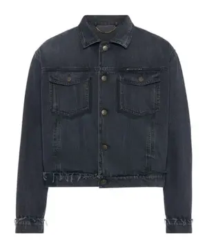 MAISON MARGIELA Distressed Denim Trucker Jacket - Black