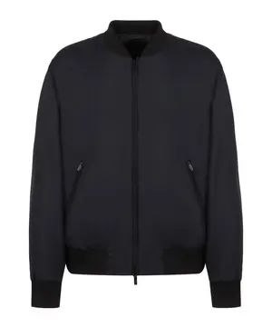 Giorgio Armani Logo Embroidered Zip-up Jacket