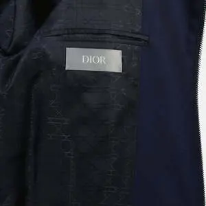 Dior Zip-front Jacket With Cd Logo - Navy Blue