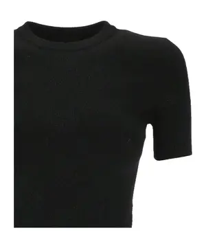 Balenciaga Bb Pattern Hole Knitted Crewneck Top
