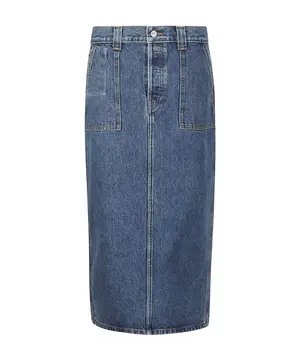 Khaite Genevieve Denim Skirt
