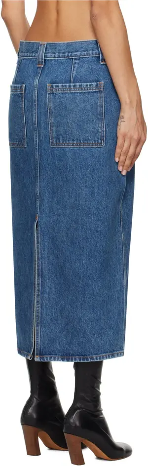 Khaite Genevieve Denim Skirt