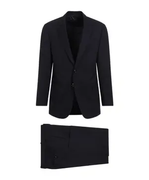 Giorgio Armani Single-breasted Virgin-wool Suit - Black