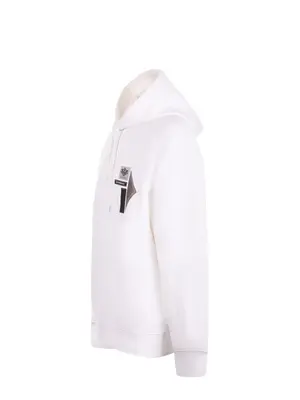 Emporio Armani Logo Patch Drawstring Hoodie - White