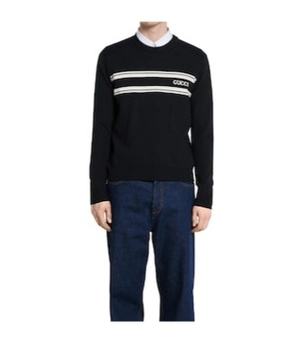 Gucci Black And White Stripe Intarsia Knit Sweater