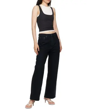 AGOLDE Slung Jeans Dark Wash Wide Leg