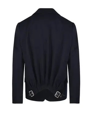 Loewe Single-breasted Tailored Jacket With Notched Lapels And Vented Cuffs - Navy Blue