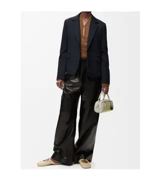 Loewe Single-breasted Tailored Jacket With Notched Lapels And Vented Cuffs - Navy Blue