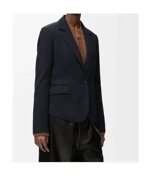 Loewe Single-breasted Tailored Jacket With Notched Lapels And Vented Cuffs - Navy Blue