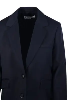 Loewe Single-breasted Tailored Jacket With Notched Lapels And Vented Cuffs - Navy Blue
