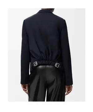 Loewe Single-breasted Tailored Jacket With Notched Lapels And Vented Cuffs - Navy Blue