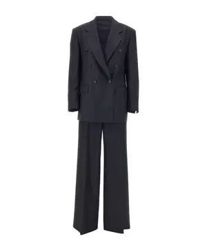 Tagliatore Pinstripe Double-breasted Suit - Black