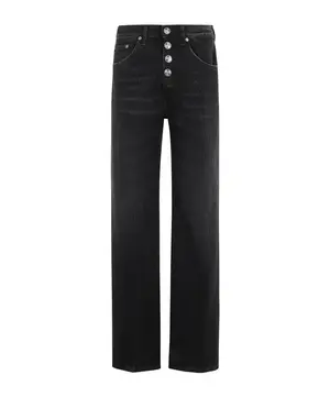 DONDUP Wide-leg Buttoned Jeans - Black