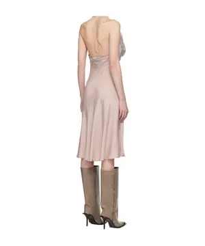 DIESEL® D-estiny Midi Dress With Hanging Neck And Pleat Details