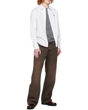 Maison Kitsuné Fox Head Patch Long-sleeved Shirt