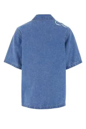 Marni Logo Embroidered Denim Shirt