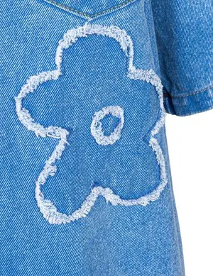 Marni Logo Embroidered Denim Shirt