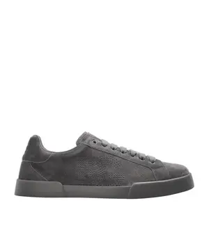 Dolce & Gabbana Portofino Logo Perforated Sneakers - Black