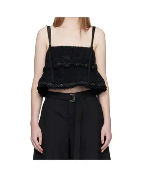 Sacai Tweed Camisole - Black