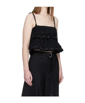 Sacai Tweed Camisole - Black